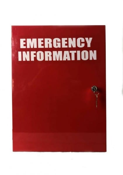 Cabinet Metal Emergency Info Box Sm 425Hx325Wx100D Standard